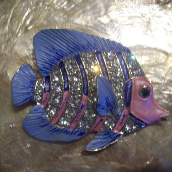 Jewelry | Angel Fish Pin Brooch Fashion Jewelry Pastel Blue Pinkclear ...